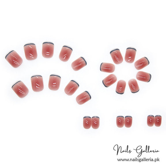 🌸 Coral Pink Gradient – Press-On Nails (24 Pcs) - Nails Galleria